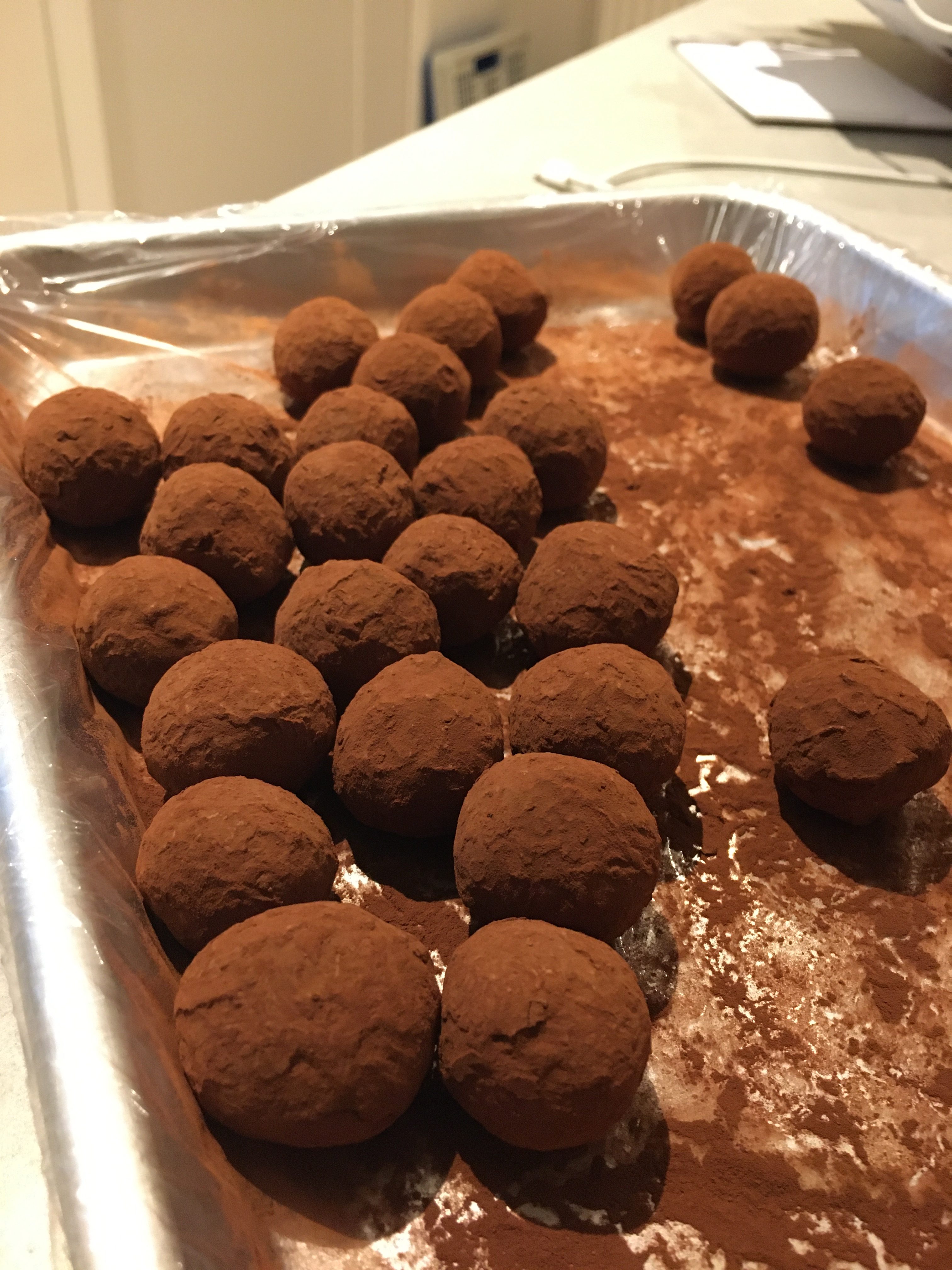 Chocolade truffels van geitenkaas met honing - Koken op den berg
